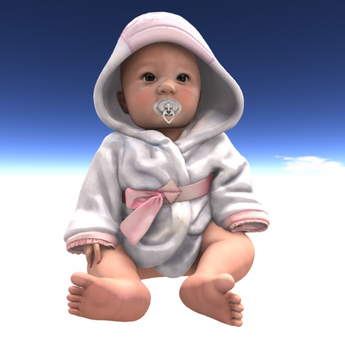 Second Life Marketplace - [Black Bantam] Bath Time Baby Girl Pink 05